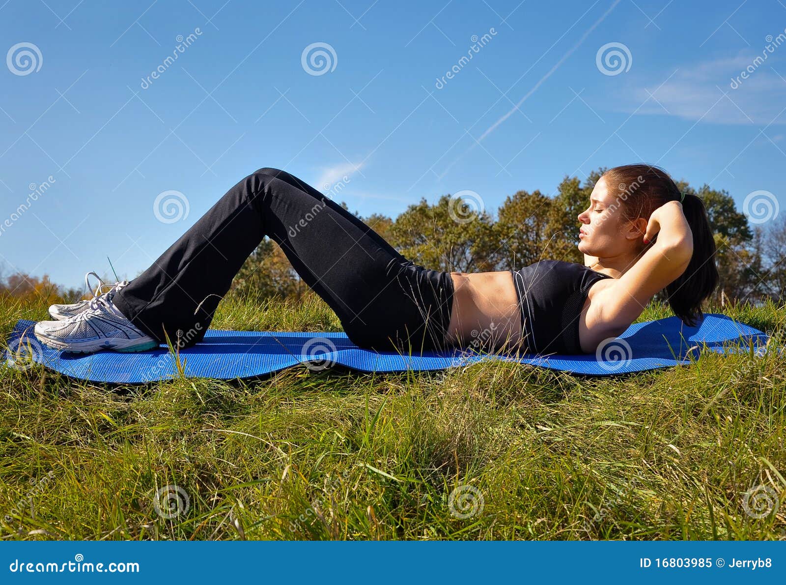 Crunches stock image. Image of clothes, workout, working - 16803985