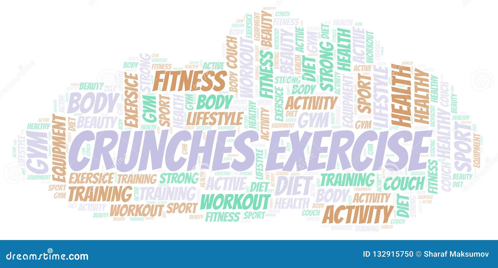 Crunches Exercise Word Cloud Stock Illustration - Illustration of ...