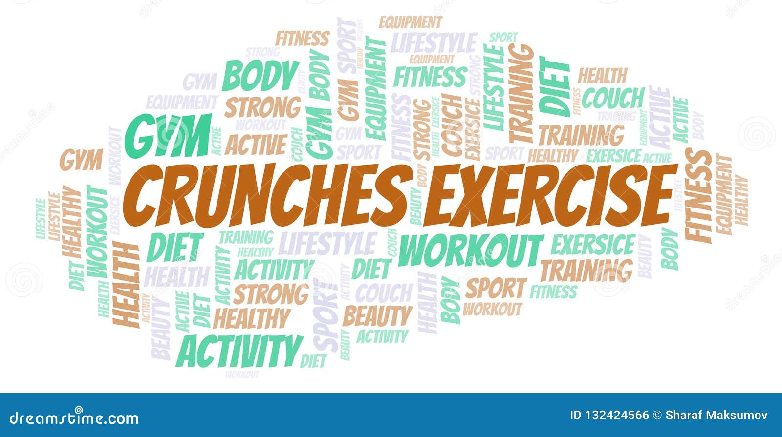 Crunches Exercise Word Cloud Stock Illustration - Illustration of ...