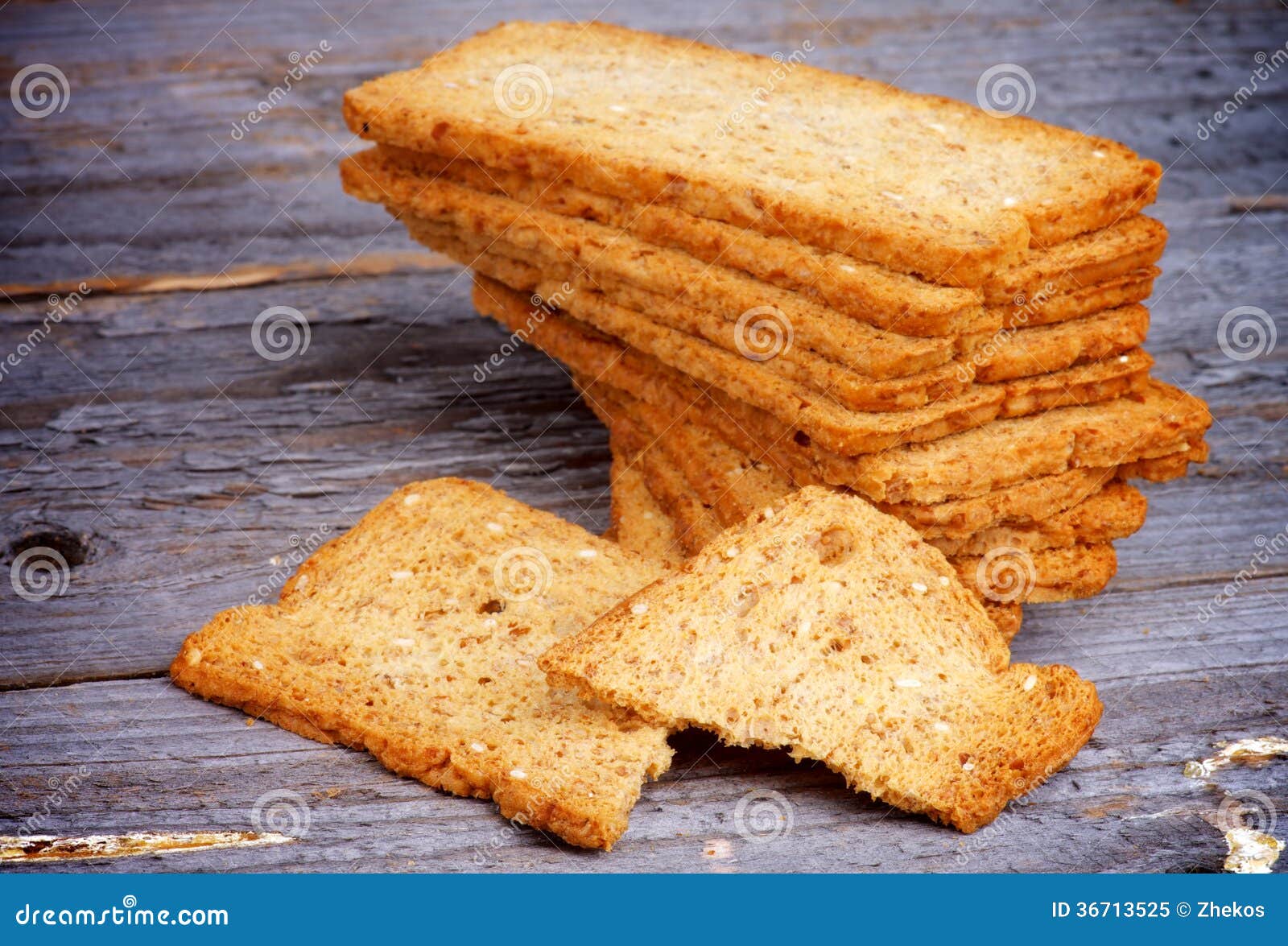 Crunchy Bread Slices stock image. Image of eating, meal - 36713525