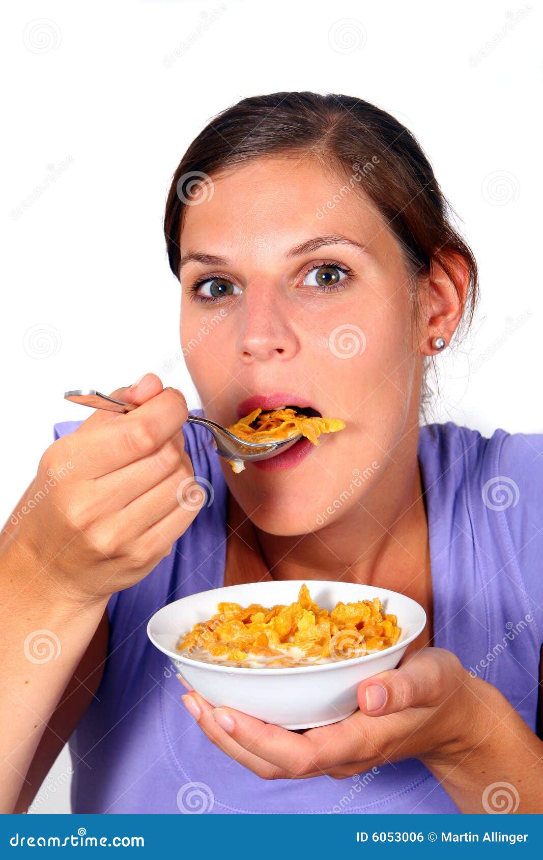 Crunchy Breakfast stock photo. Image of lady, grain, corn - 6053006