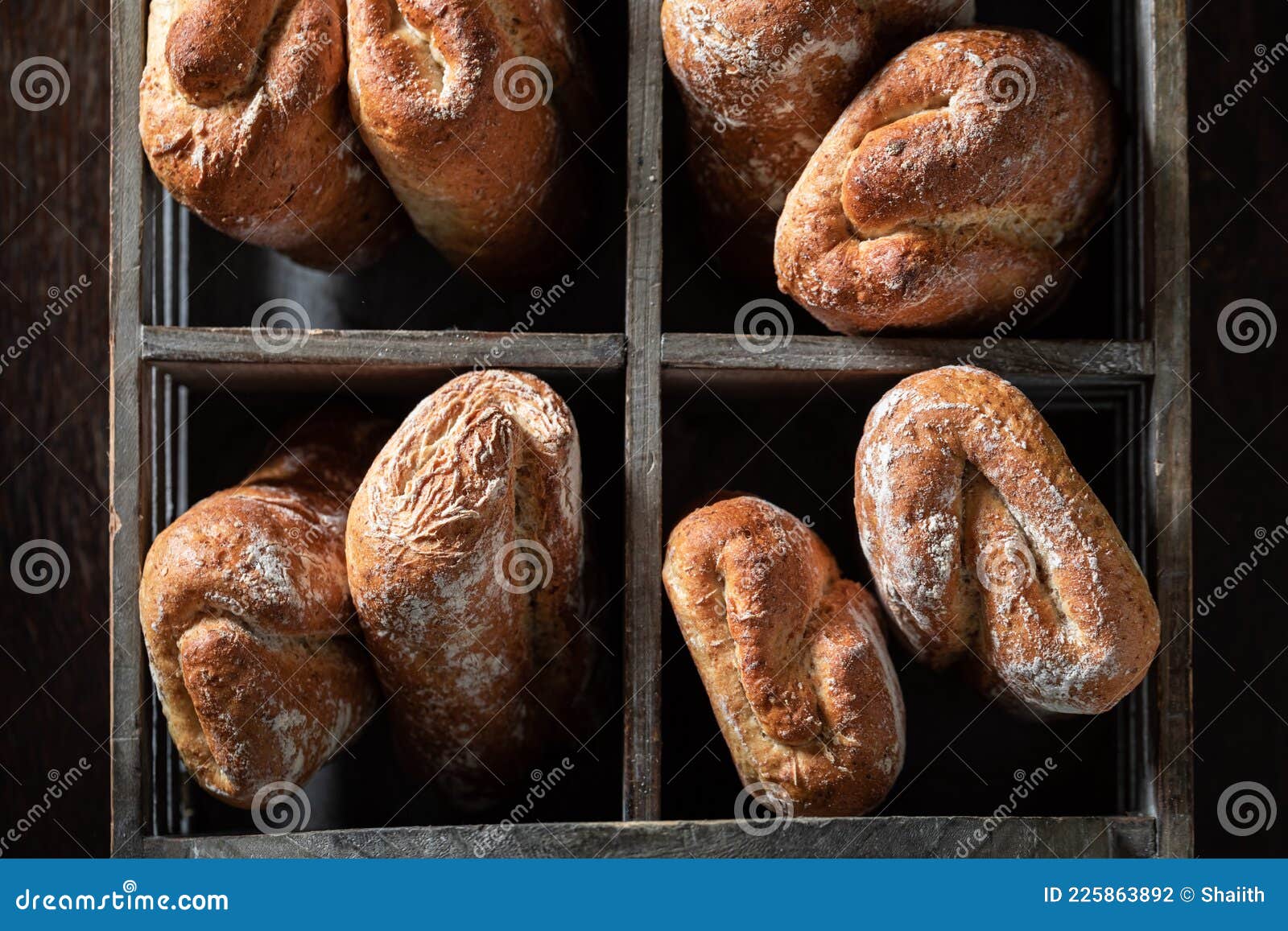Crunchy Buns for Tasty Breakfast. Made of Wheat and Rye Stock Photo ...