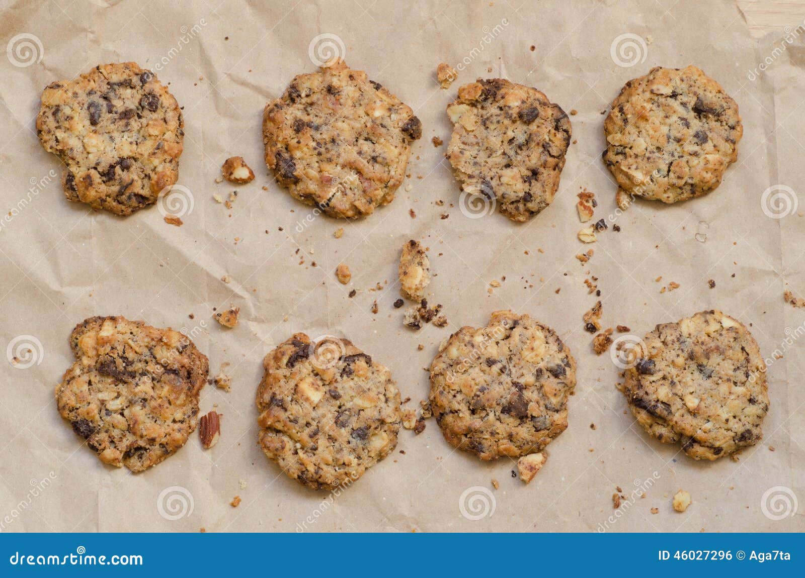 Crunchy chip cookies stock photo. Image of delicious - 46027296