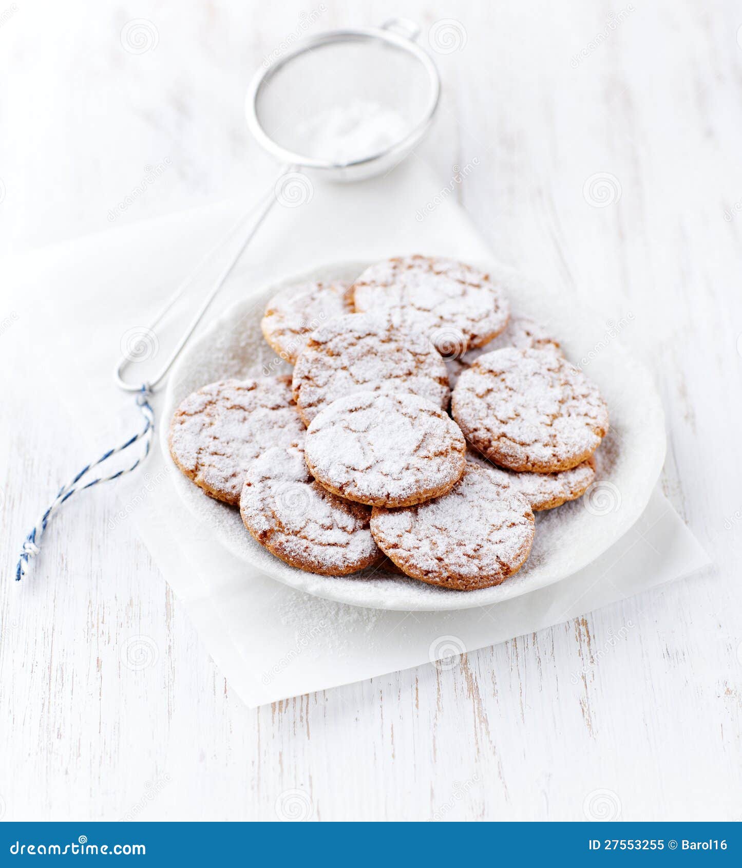 Crunchy Cookies Dusted with Icing Sugar Stock Image - Image of ...