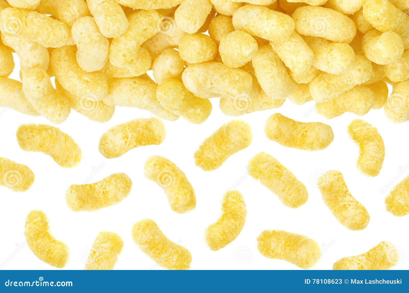 Crunchy Corn Sticks on White Background Stock Image - Image of stick ...