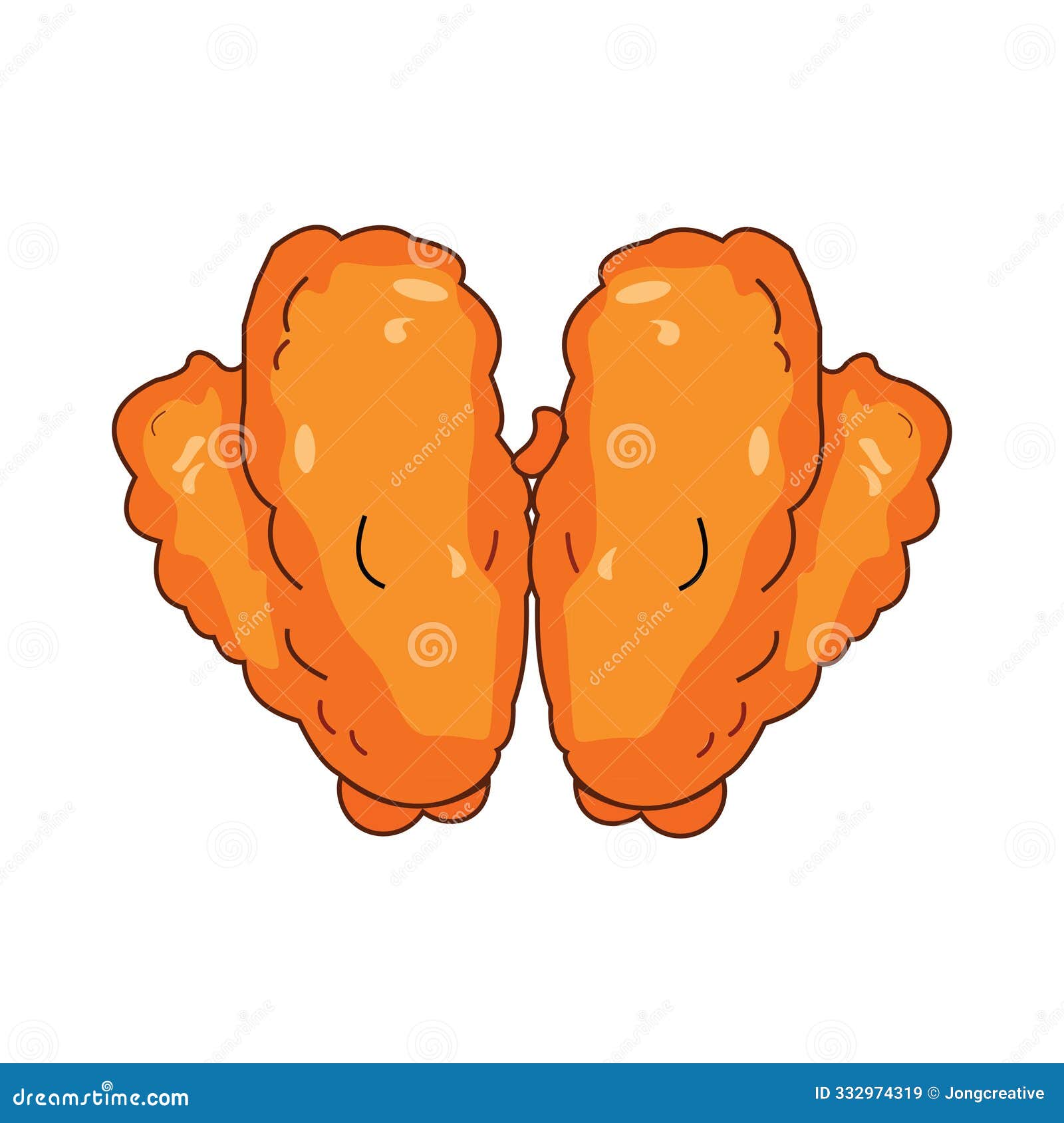 Crunchy Crispy Fried Chicken Fast Junk Food Vector Illustration Stock Illustration ...
