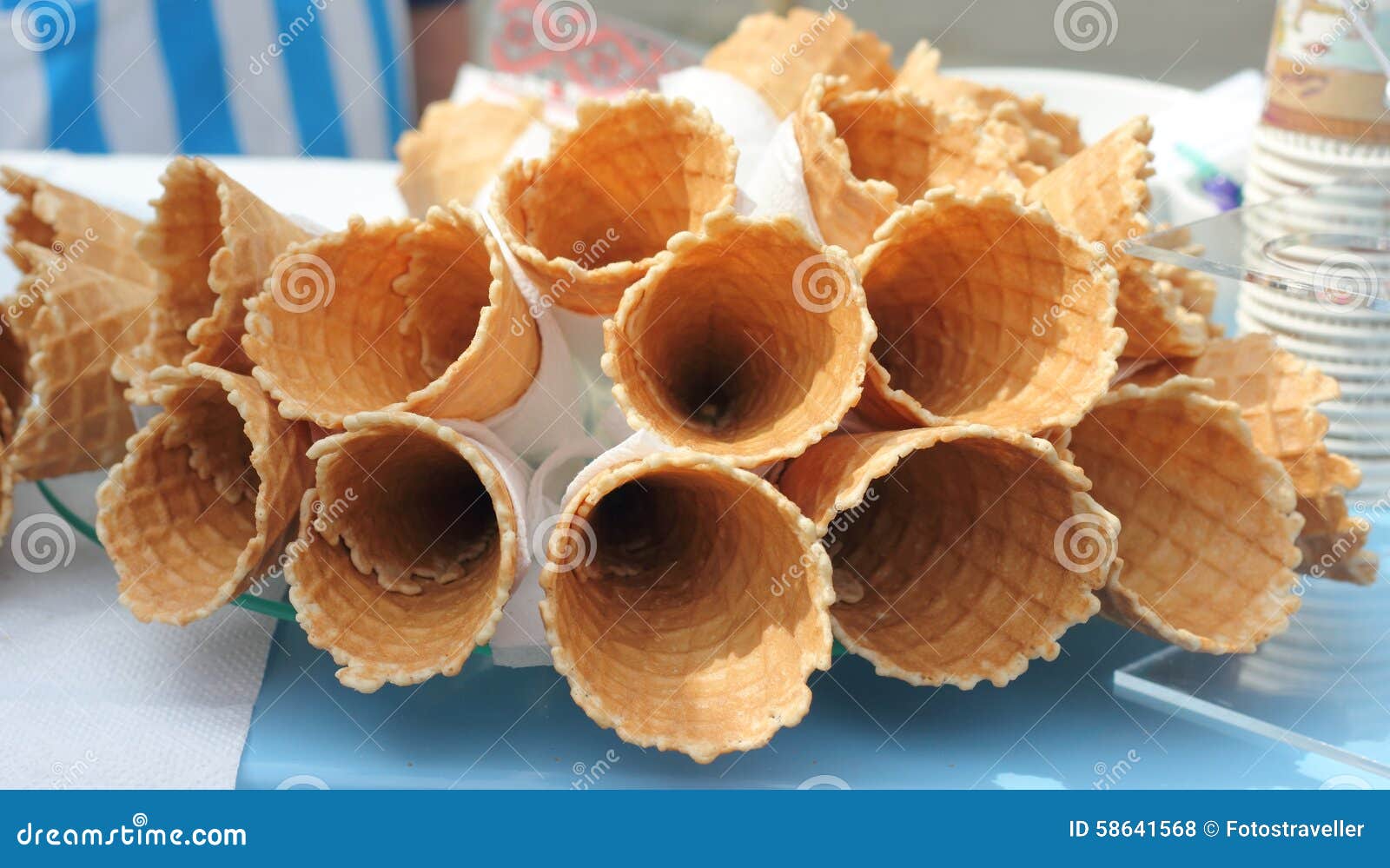 Crunchy ice cream cones stock photo. Image of crunchy - 58641568