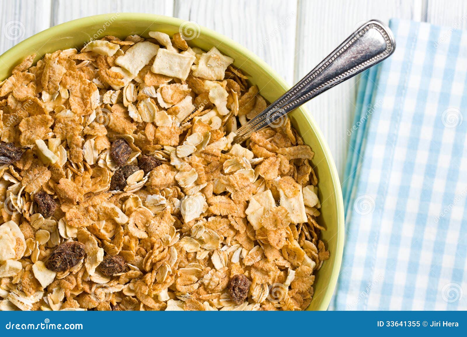 Crunchy muesli in bowl stock image. Image of morning - 33641355