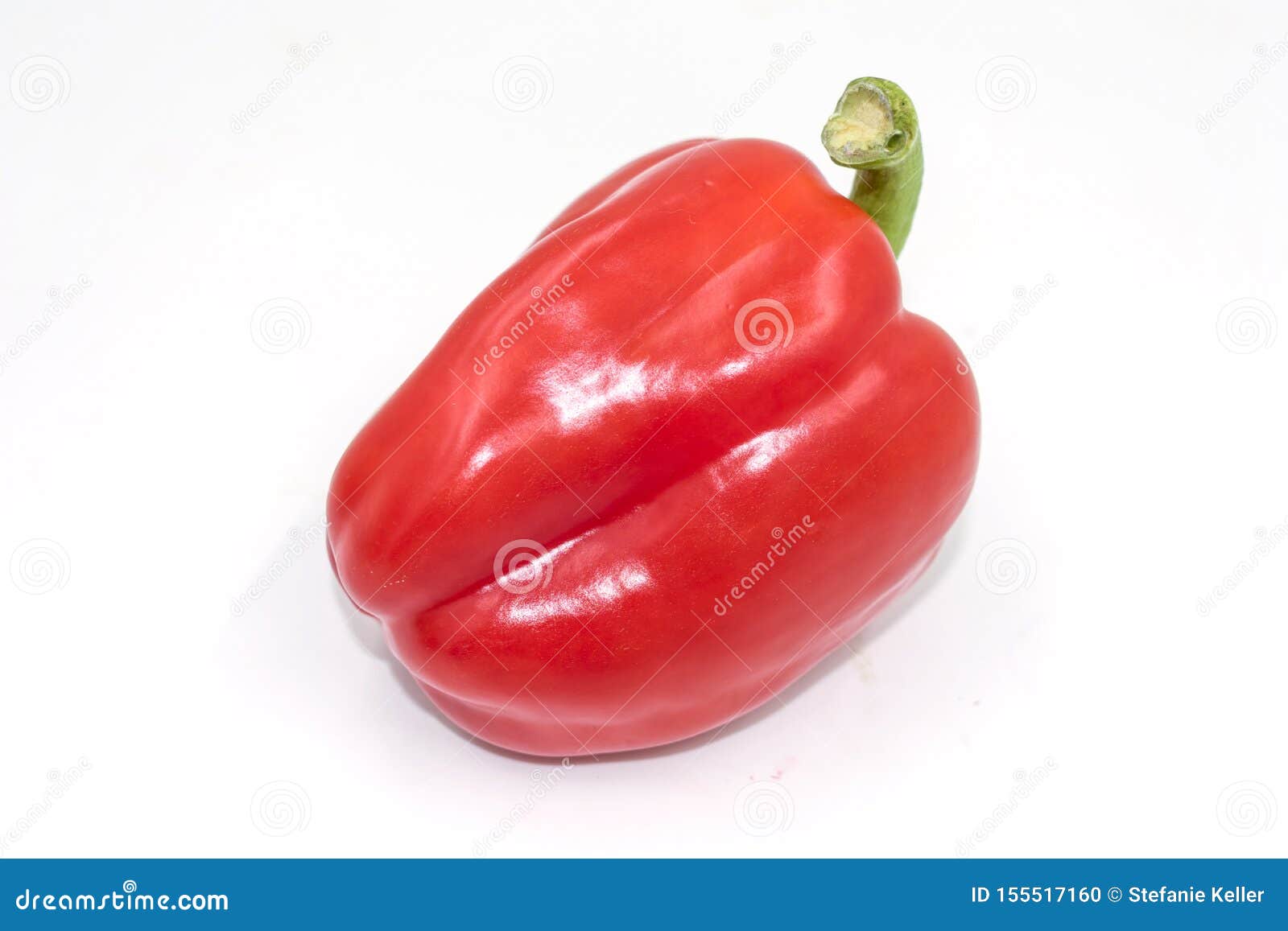 Crunchy Red Pepper Isolated on White Stock Photo - Image of closeup ...