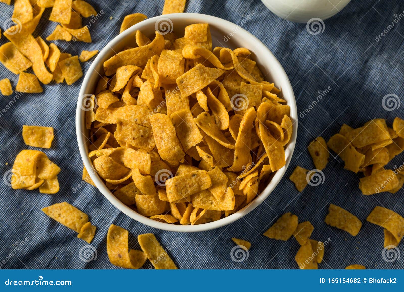 Crunchy Salt Corn Chips stock photo. Image of flavor - 165154682