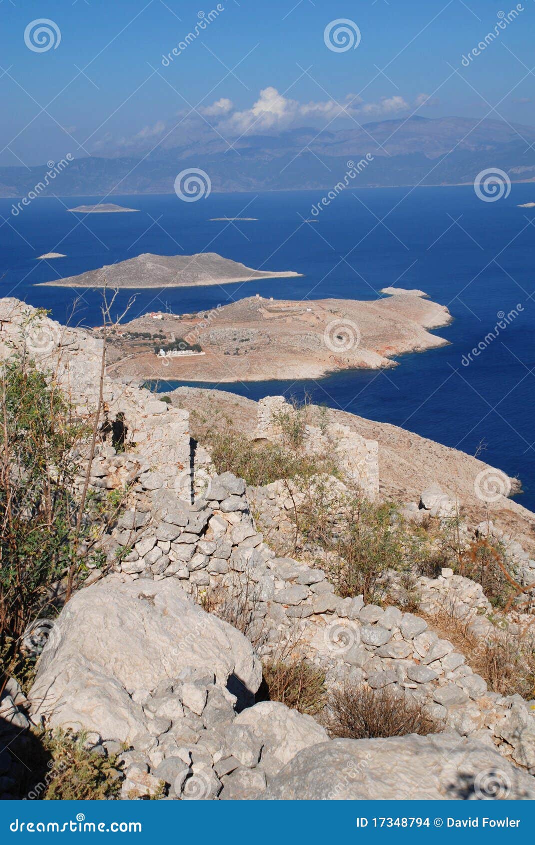 Crusader Castle, Halki Island Stock Photo - Image of defence, ruin ...