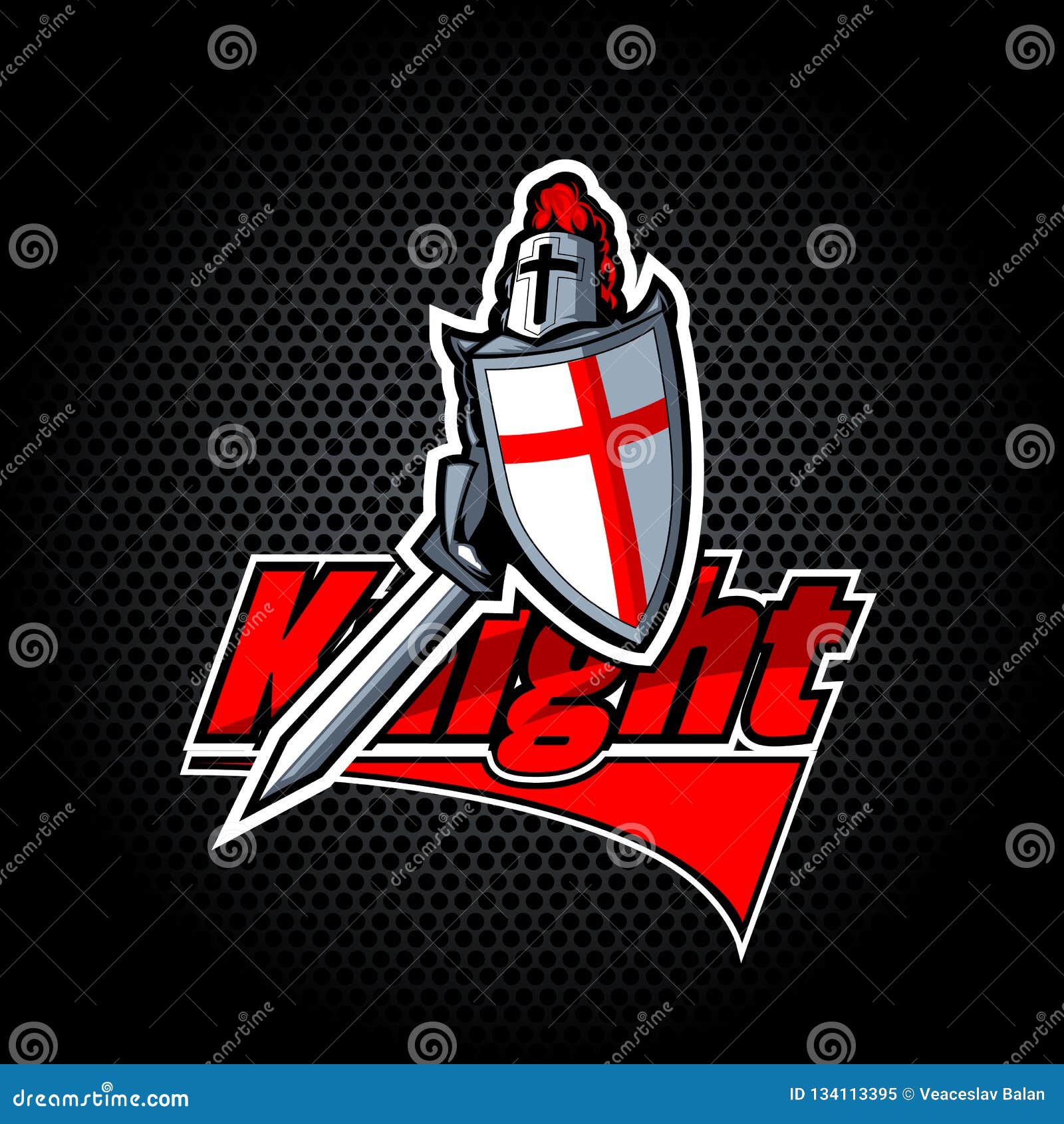 Crusader Knight With Sword And Shield Cartoon Vector | CartoonDealer ...