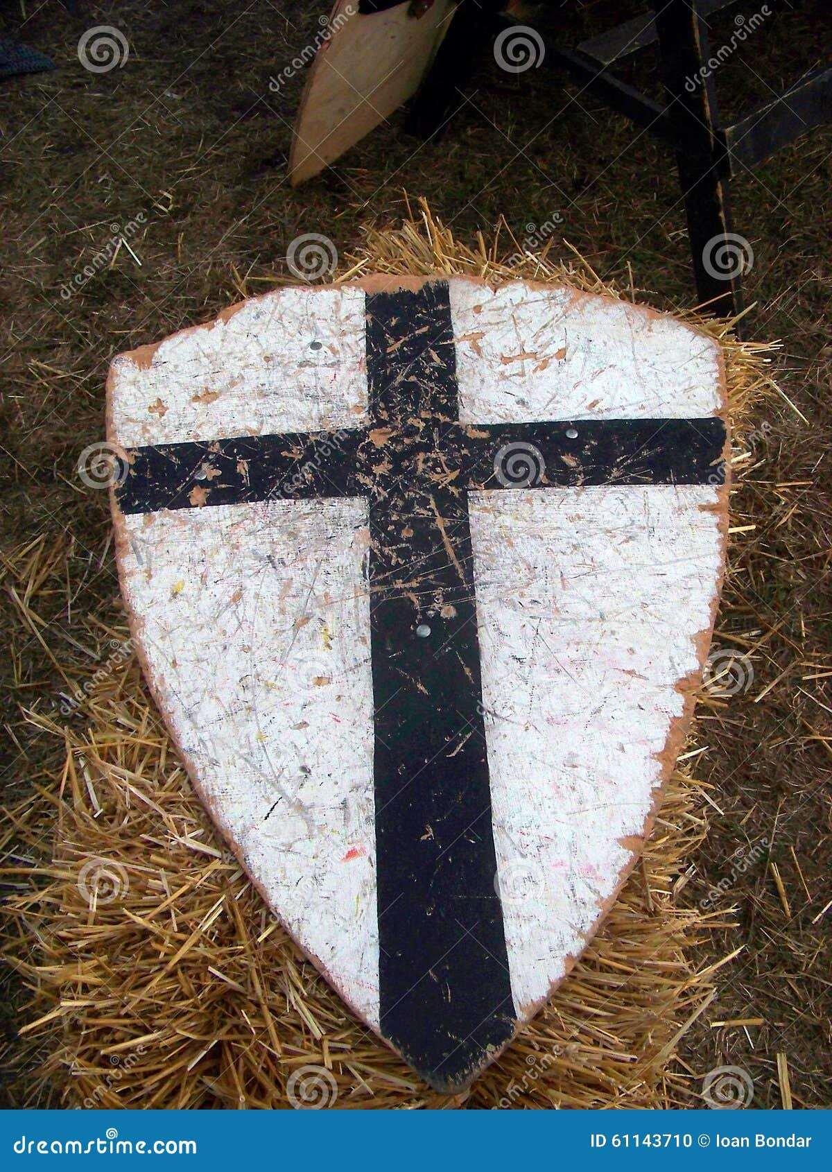 Crusader shield stock photo. Image of straw, armour, cross - 61143710