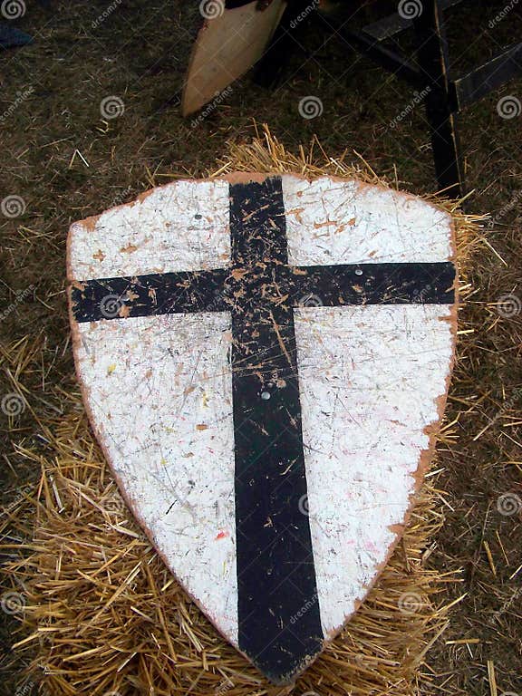Crusader shield stock photo. Image of straw, armour, cross - 61143710