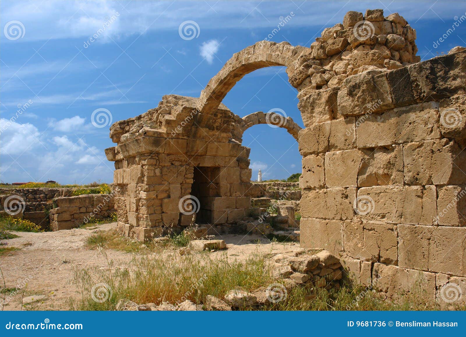 Crusaders Castle Saranta Kolones in Cyprus Stock Photo - Image of ...