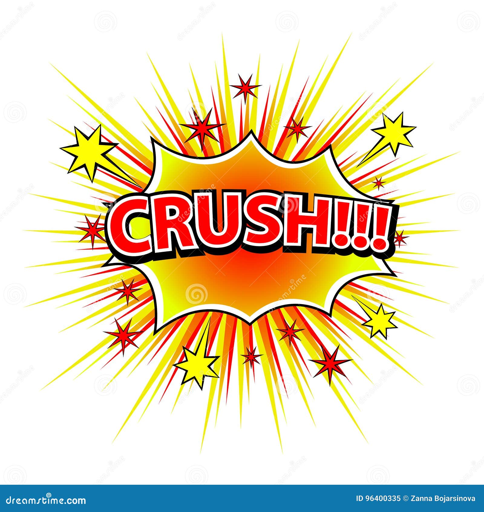 Crush Comic Style Word On The Transparent Background Vector ...