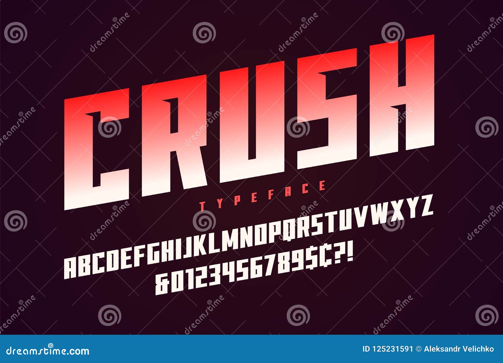 Crush Display Font Design, Alphabet, Typeface, Letters Stock Vector ...