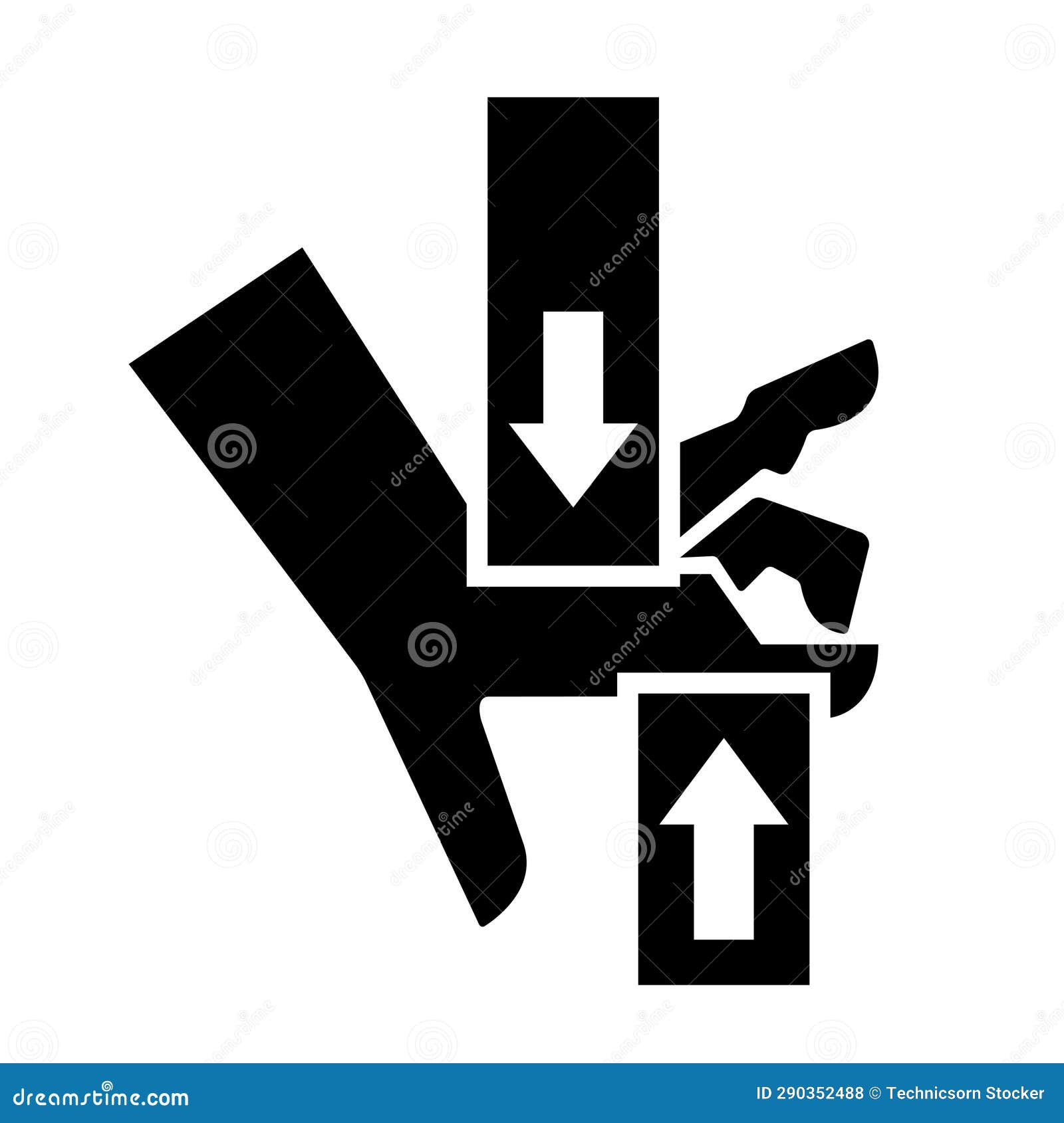 Crush Hand Top Bottom Black Icon ,Vector Illustration, Isolate on White ...