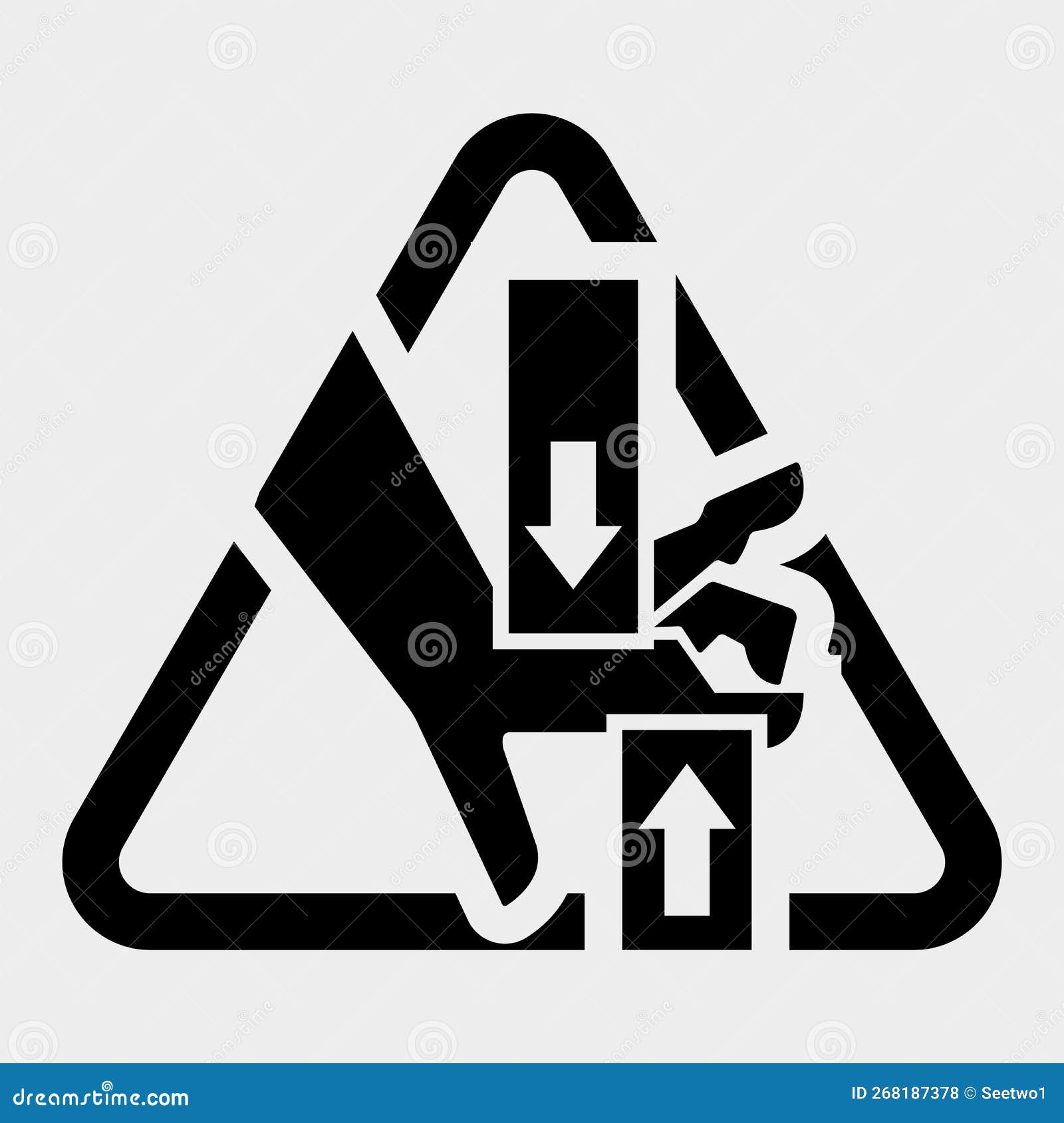 Crush Hand Top Bottom Symbol Sign Isolate on White Background,Vector ...