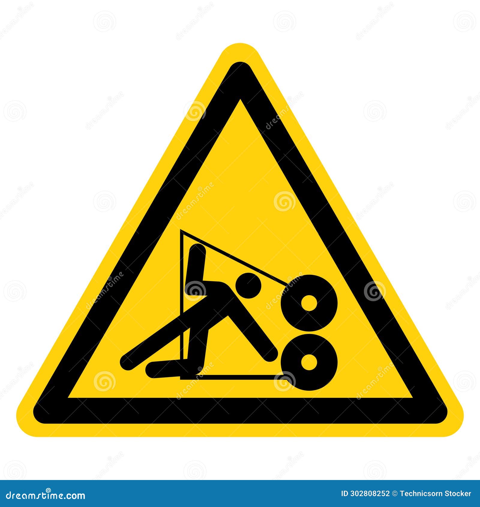 Crush Hazard Symbol Sign, Vector Illustration, Isolate on White ...