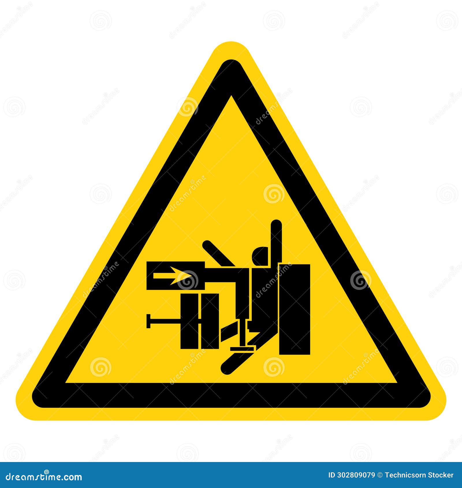 Crush Hazard Symbol Sign, Vector Illustration, Isolate on White ...