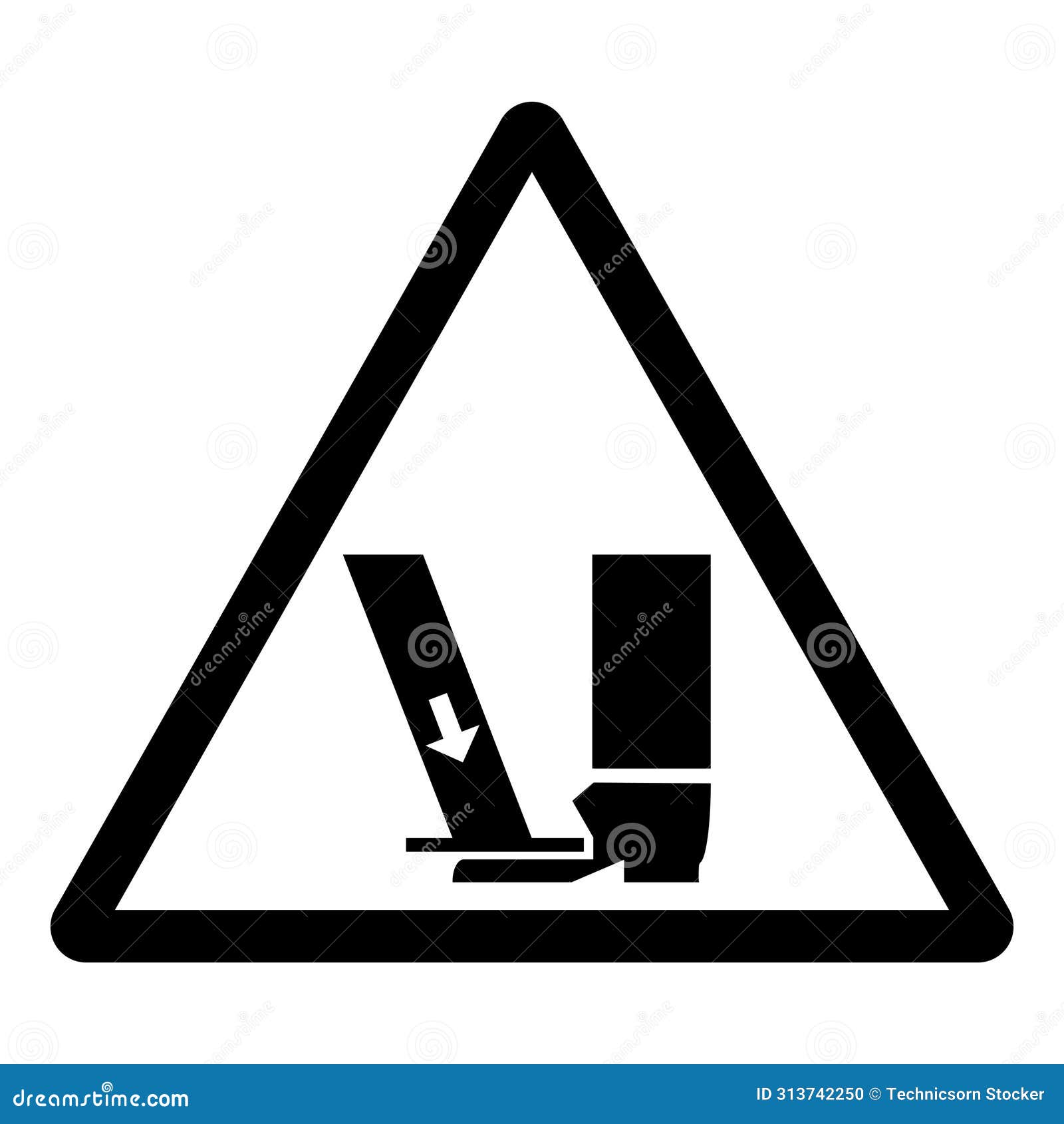 Crush Hazard Symbol Sign, Vector Illustration, Isolate on White ...