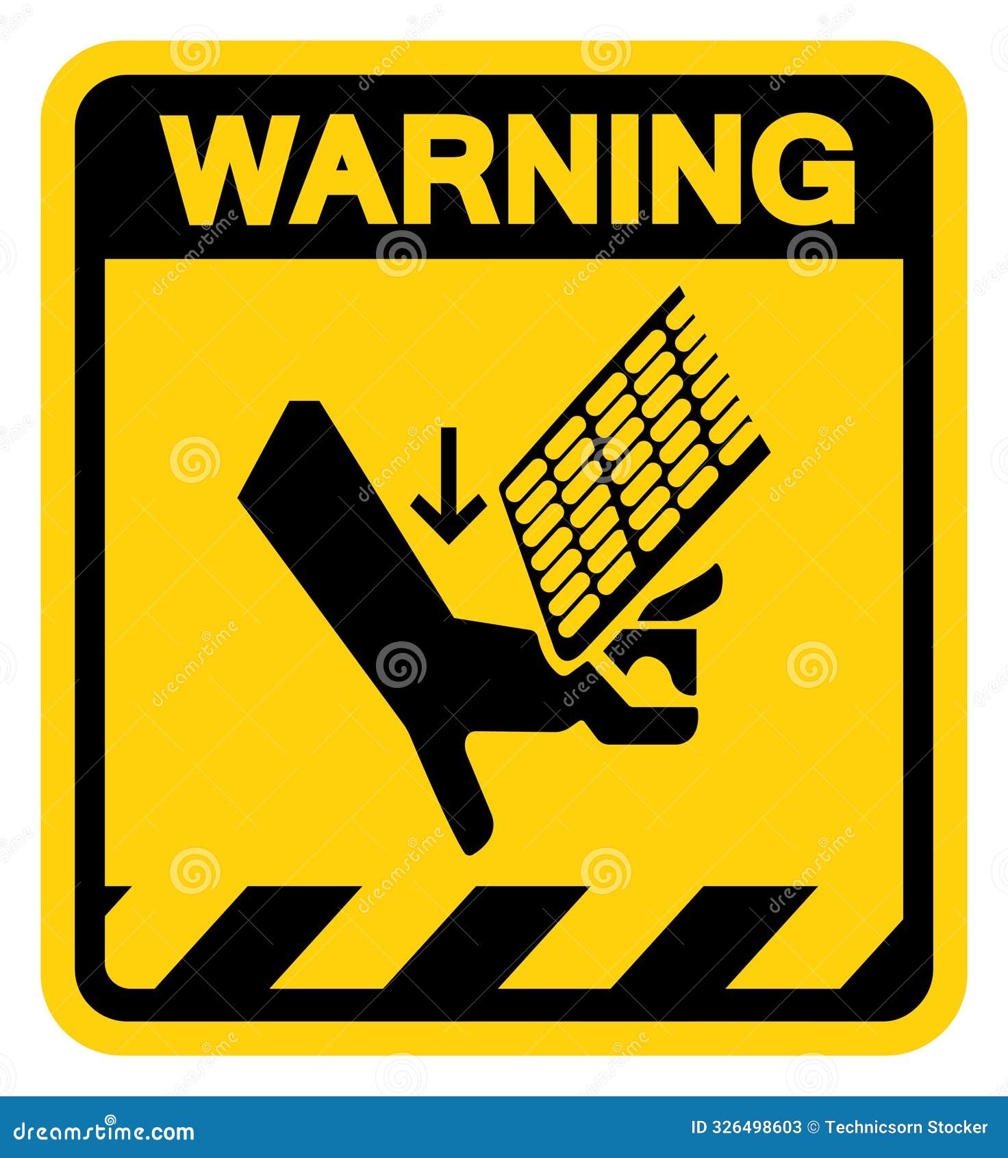 Crush Hazard Warning Sign, Vector Illustration, Isolate on White ...