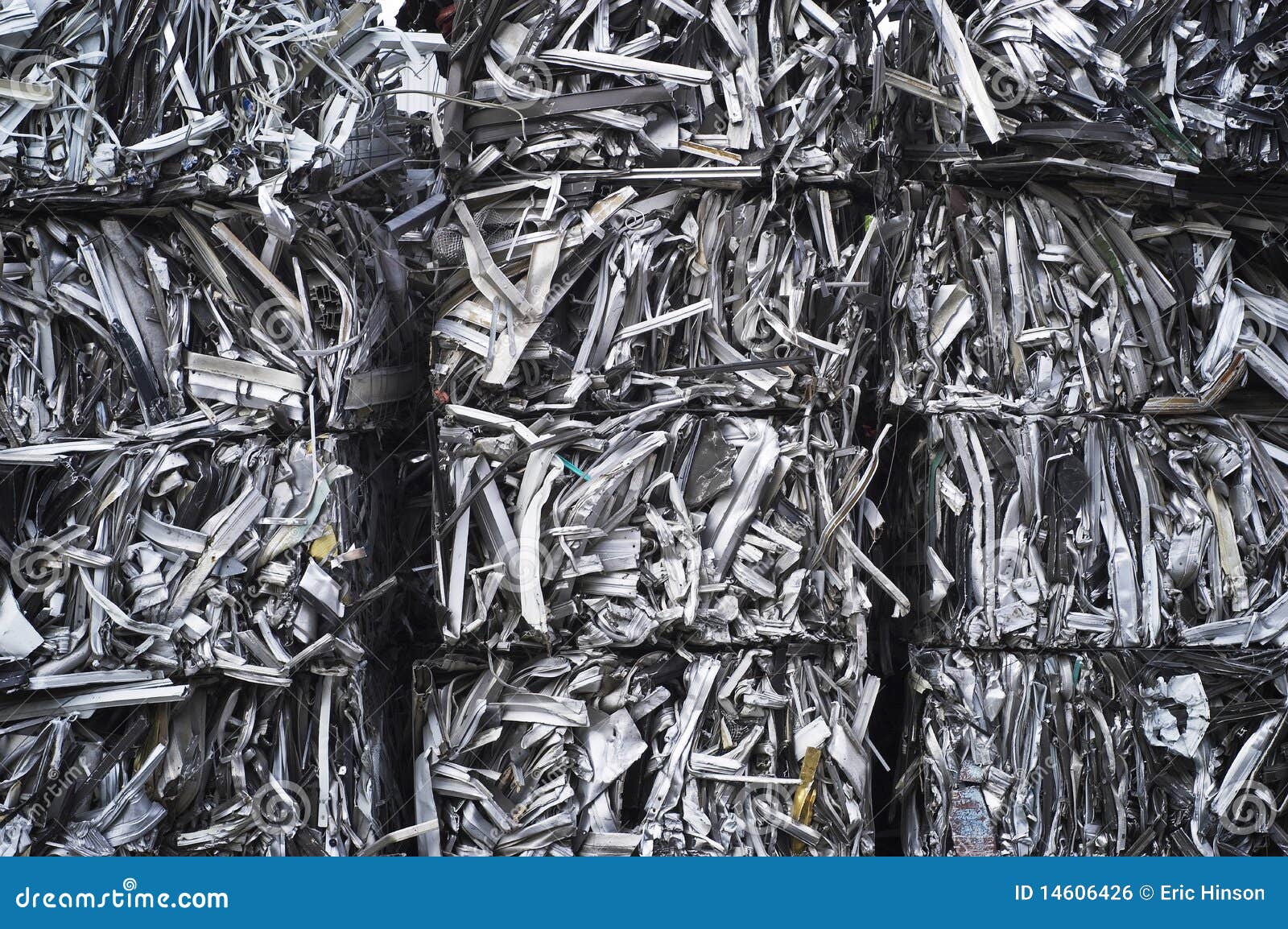 Crushed Bale of Aluminum Scrap Stock Photo - Image of metal, plastic ...