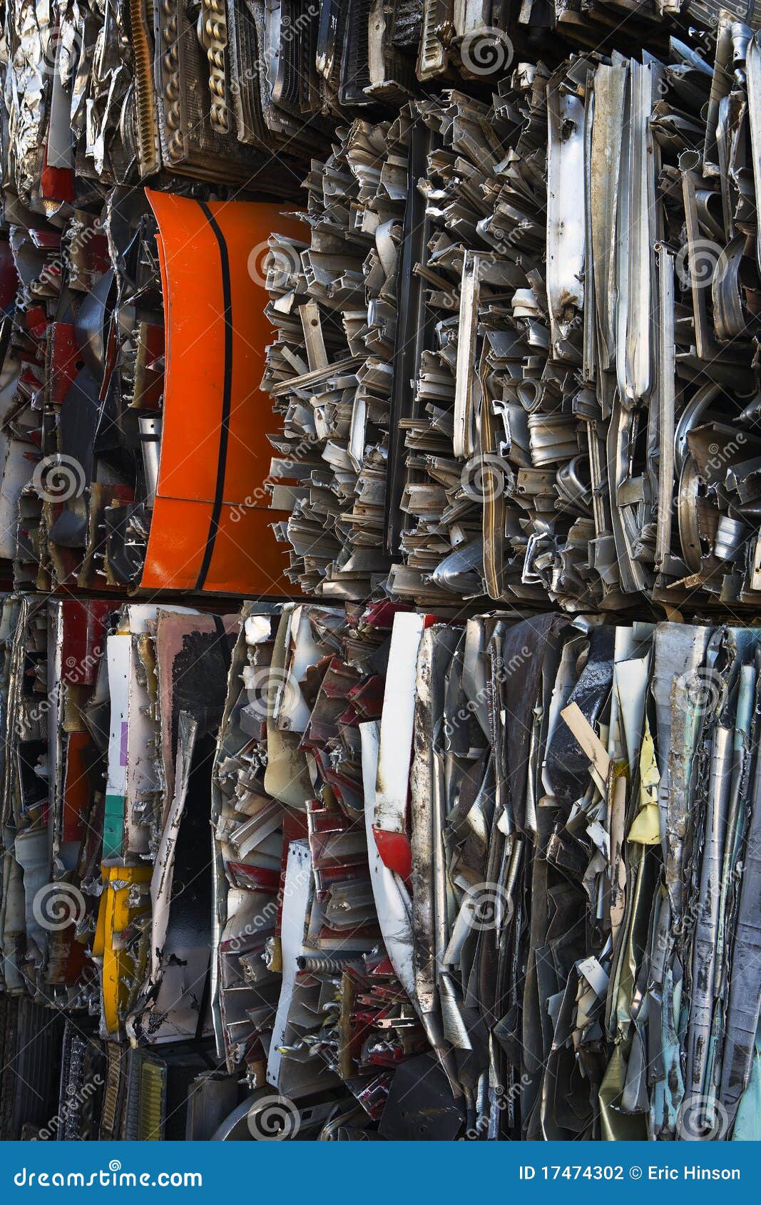 Crushed & Baled Scrap Metal Stock Photo - Image of junk, pollution ...