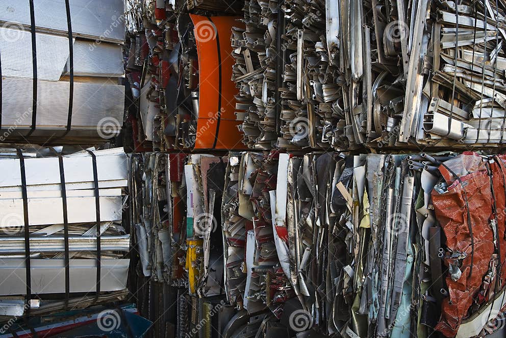 Crushed & Baled Scrap Metal Stock Photo - Image of aluminum, protection ...