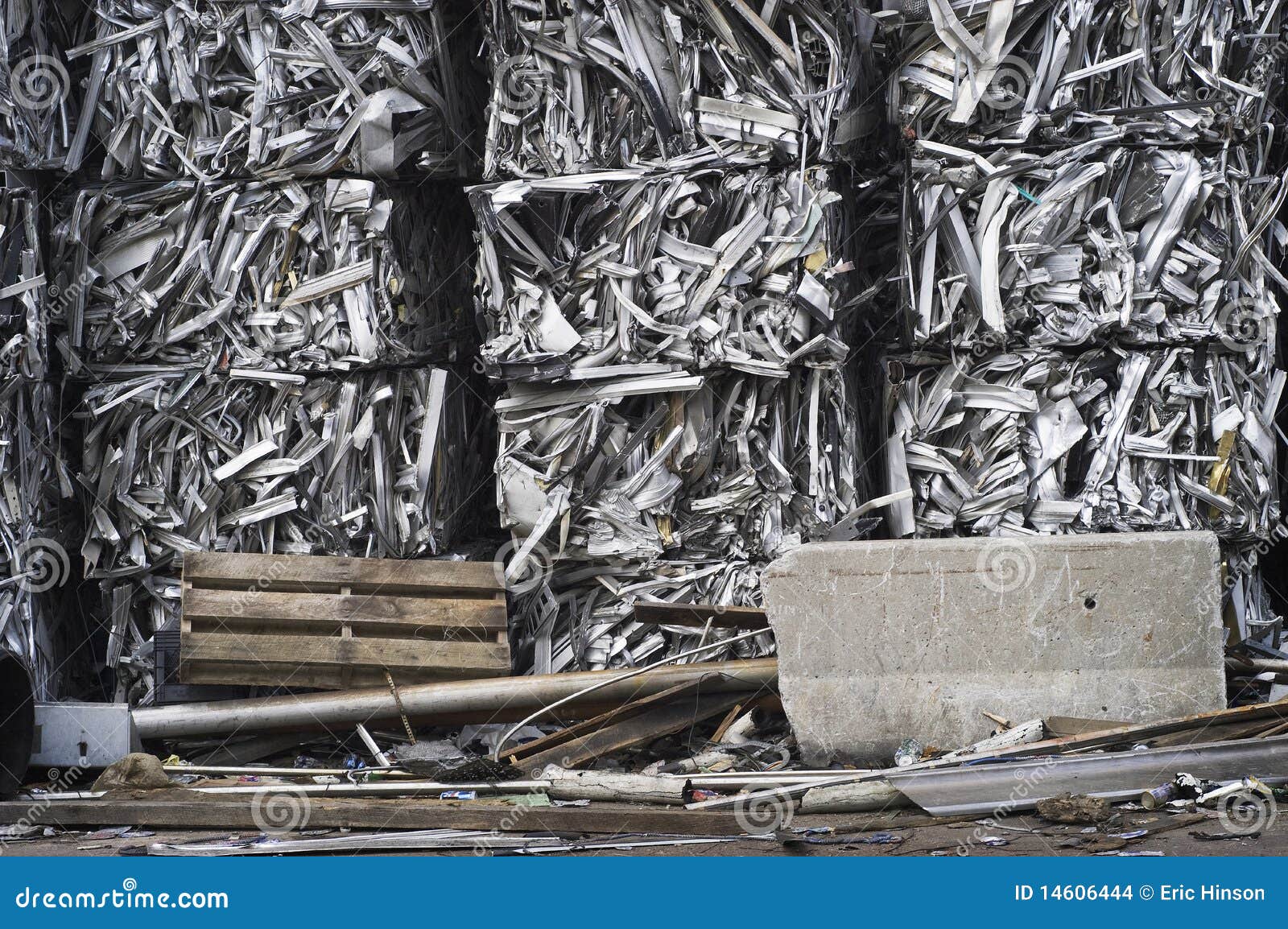 Crushed Bales of Aluminum Scrap Stock Photo - Image of recycling ...