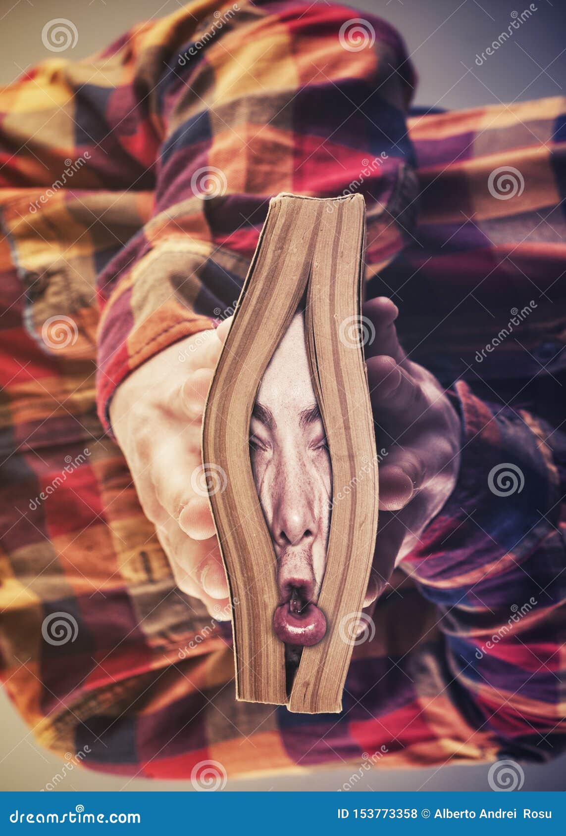 Crushed by a book stock photo. Image of scholarship - 153773358