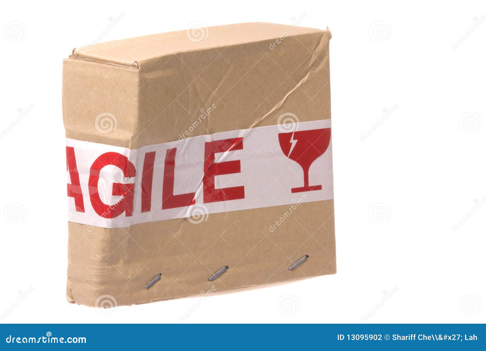 Crushed Box with Fragile Tape Stock Photo - Image of deliver, delivery ...