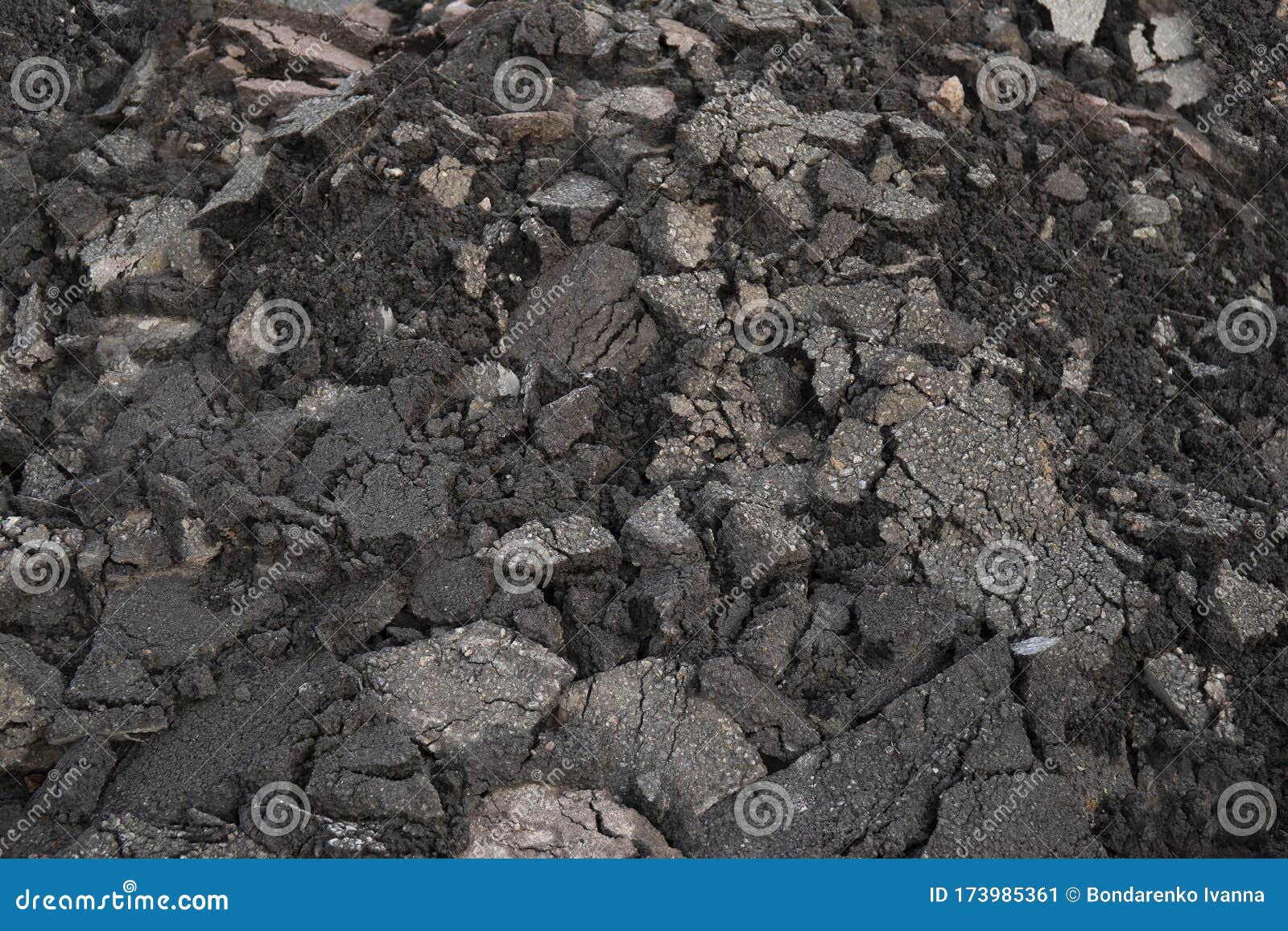 Crushed Broken Asphalt Pavement Texture Stock Image - Image of chunk ...
