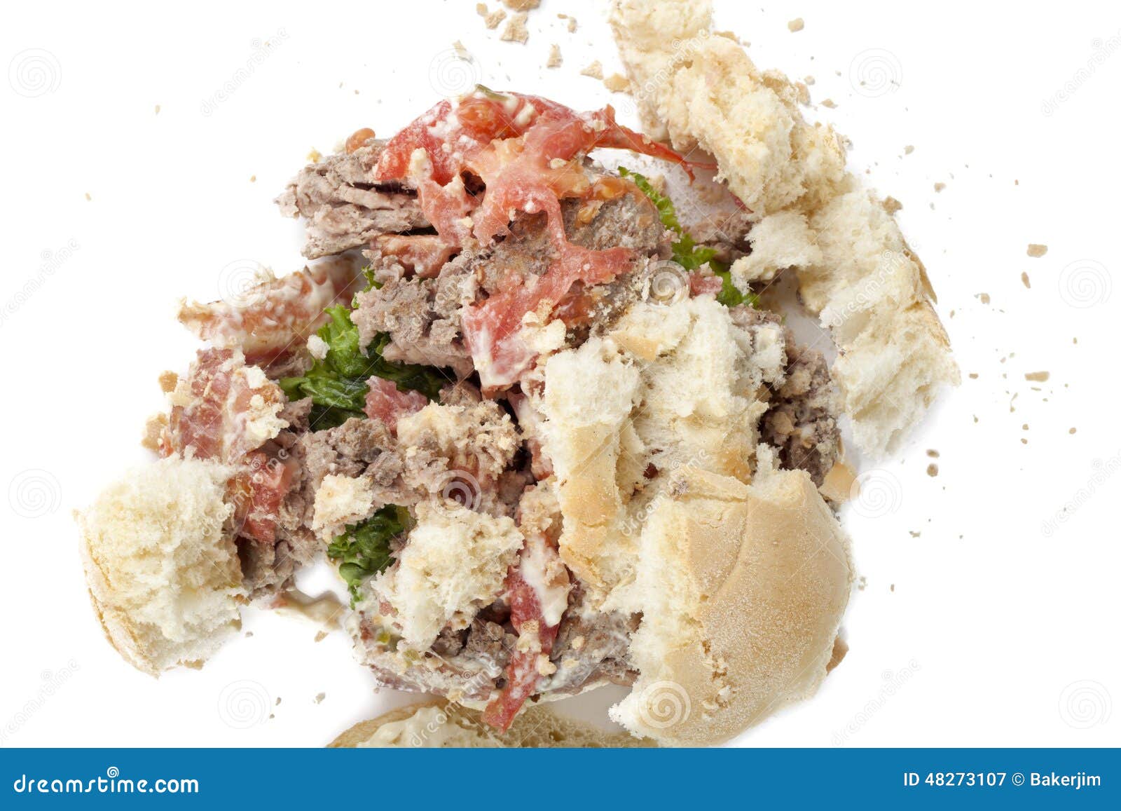 Crushed burger sandwich stock image. Image of intentional - 48273107