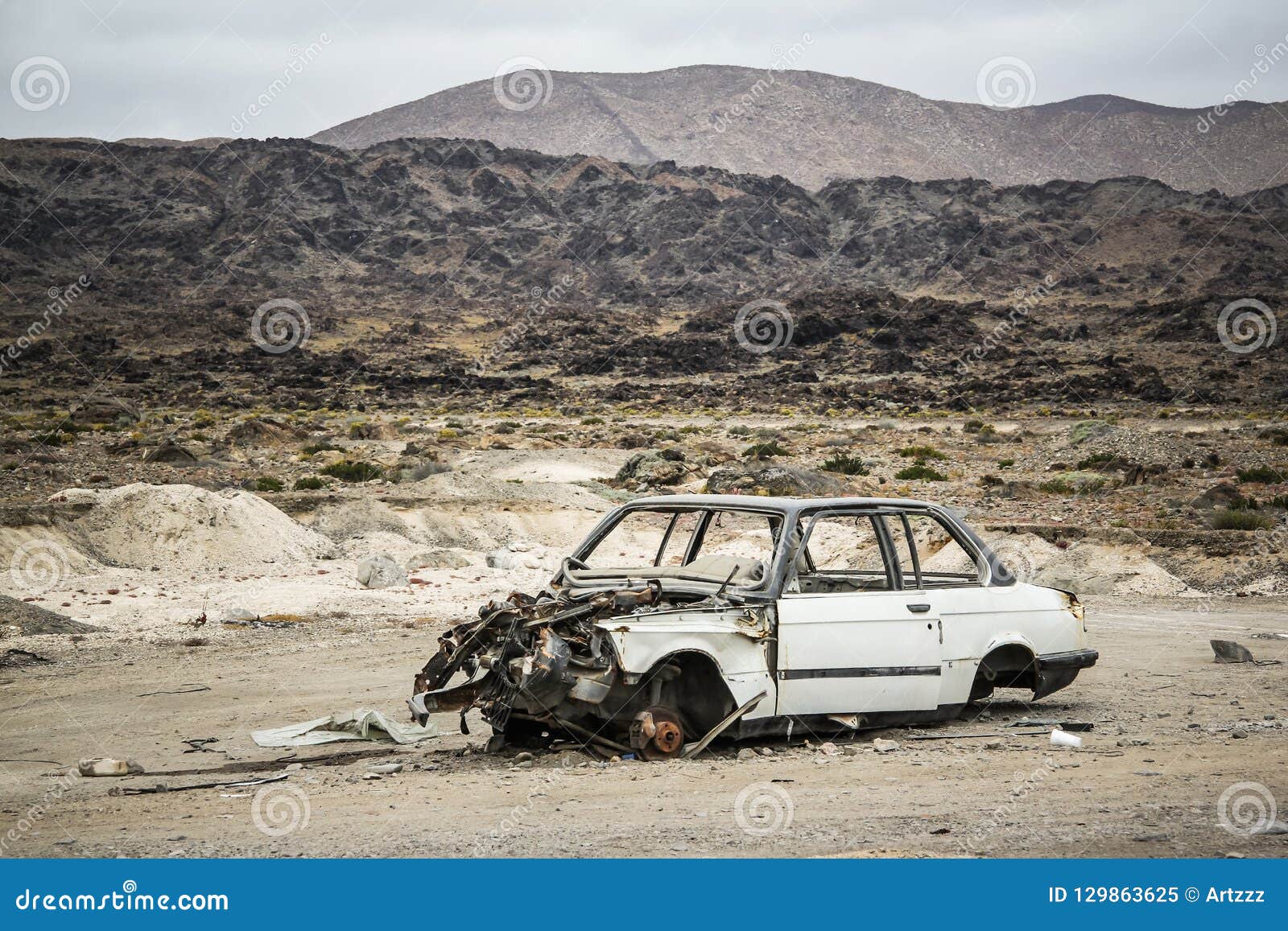 Crushed car stock image. Image of compact, boulders - 129863625