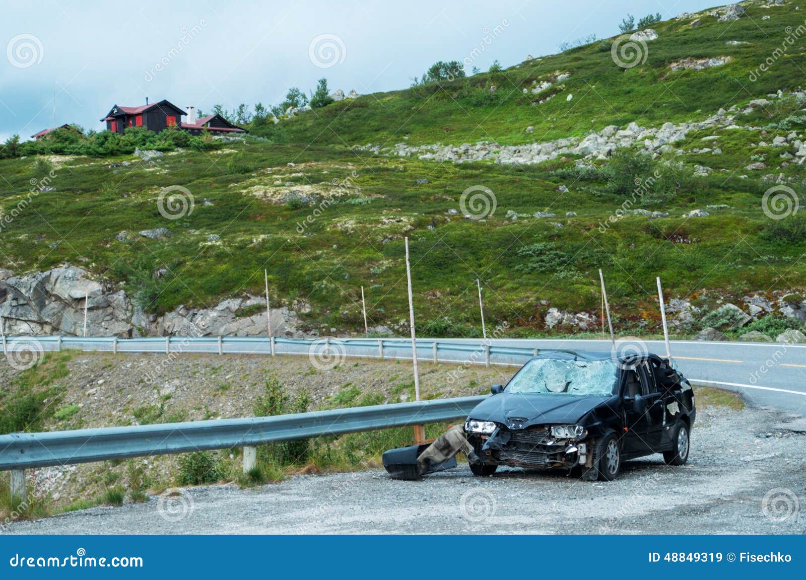 Crushed car stock image. Image of mountain, wrecked, broken - 48849319