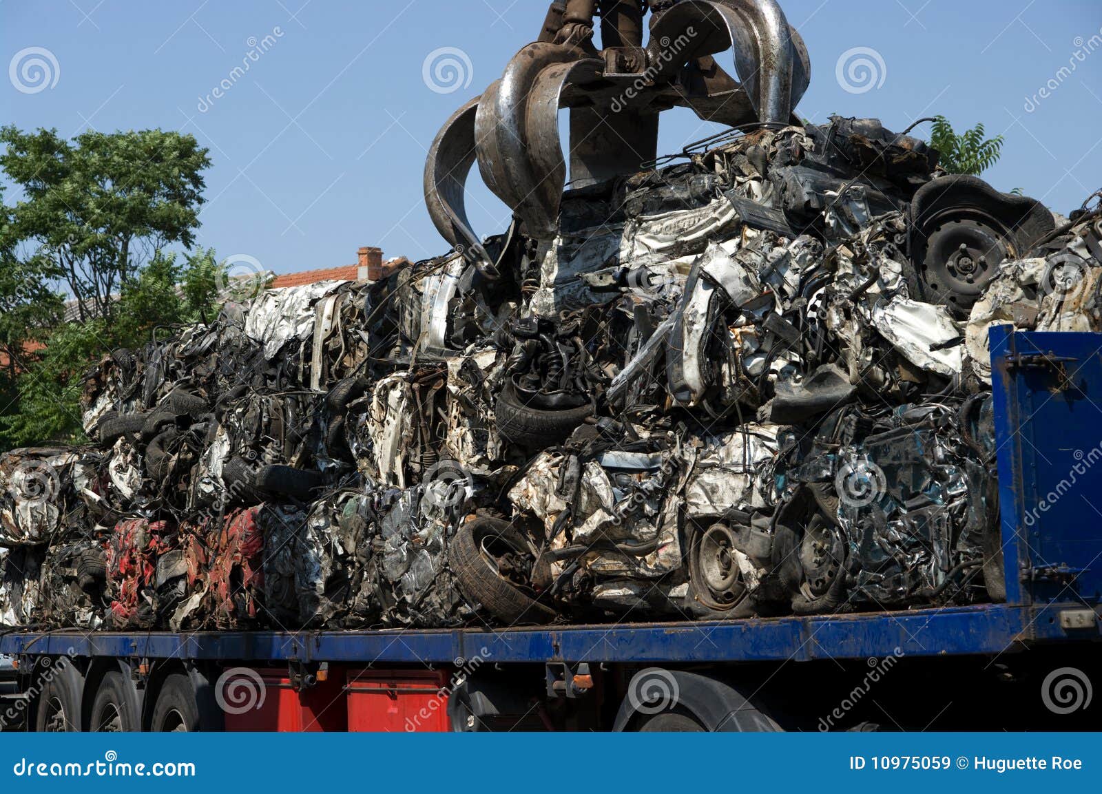 Crushed Cars Transportation Stock Image - Image of junk, mechanical ...
