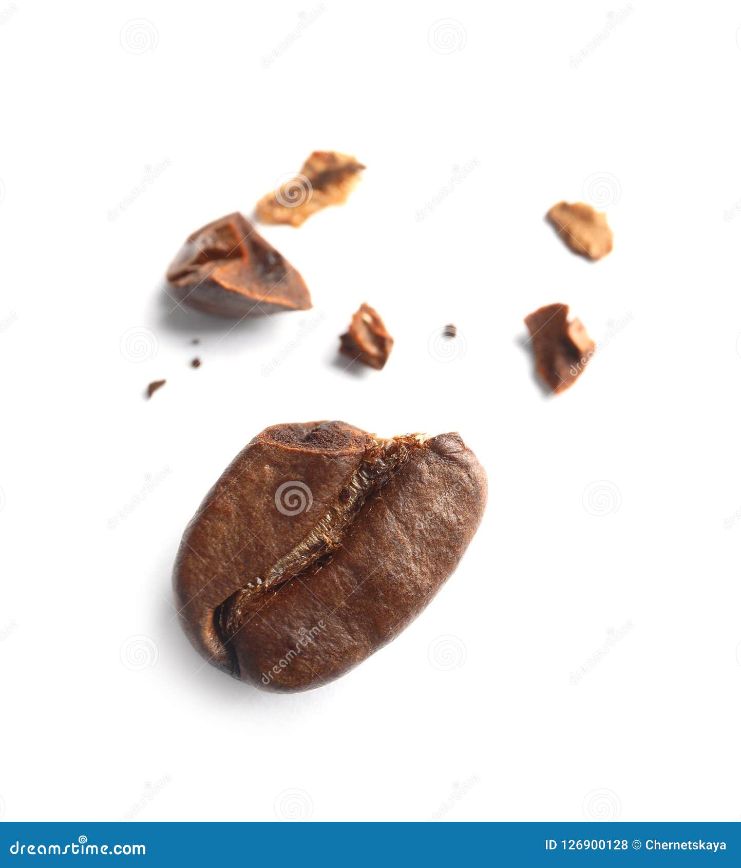 Crushed Coffee Bean on White Background Stock Photo - Image of grain ...