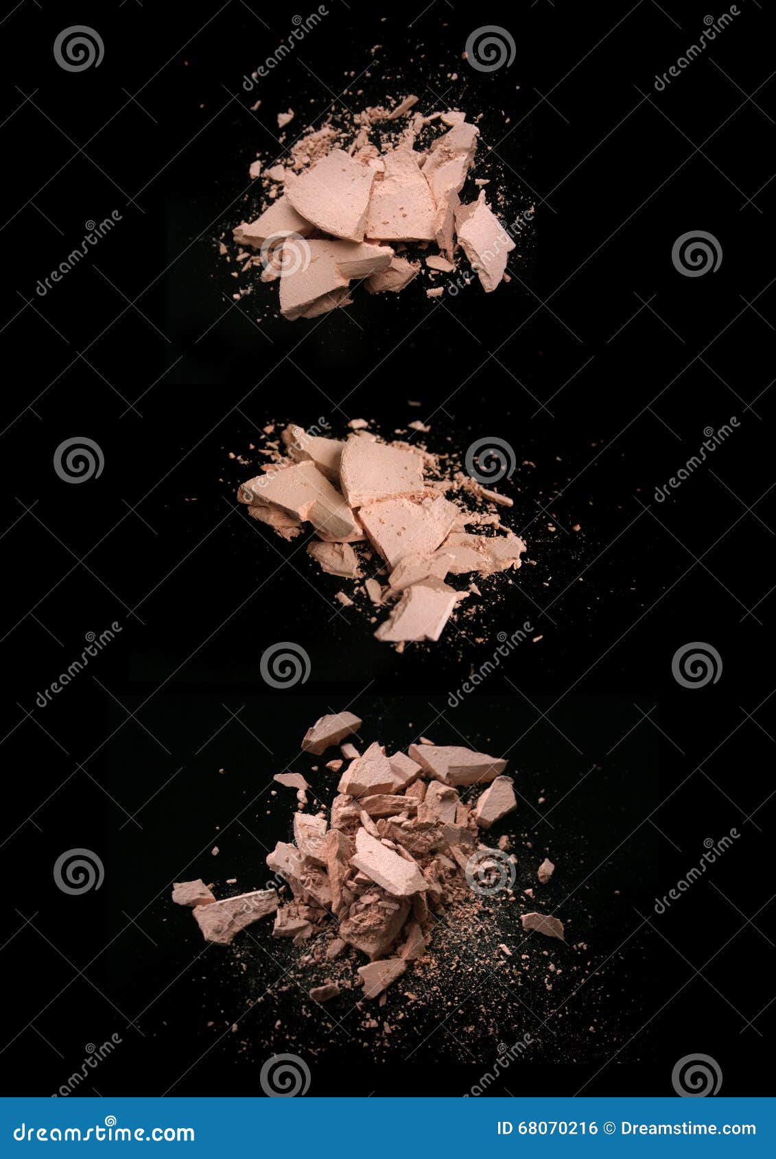 Crushed Compact Powder on Black Background Stock Photo - Image of face ...