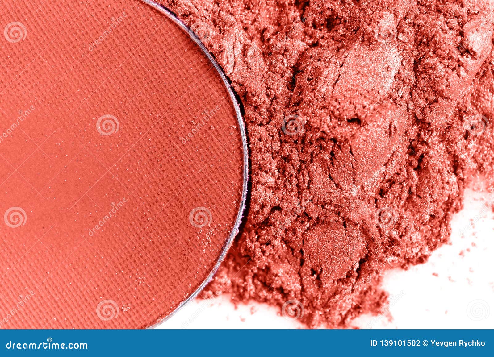 Crushed Coral Eye Shadow on White Background Stock Photo - Image of ...