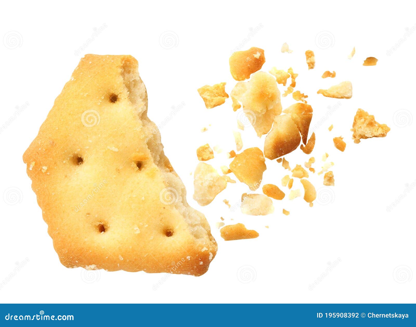 Crushed Cracker and Crumbs on White Background Stock Photo - Image of ...