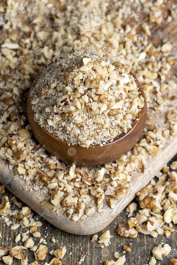 Crushed Dried Walnuts on the Table Stock Image - Image of nutrition ...