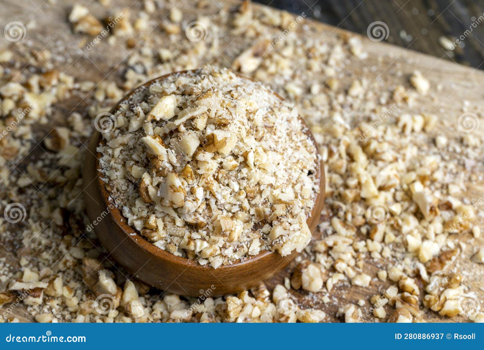 Crushed Dried Walnuts on the Table Stock Image - Image of organic ...