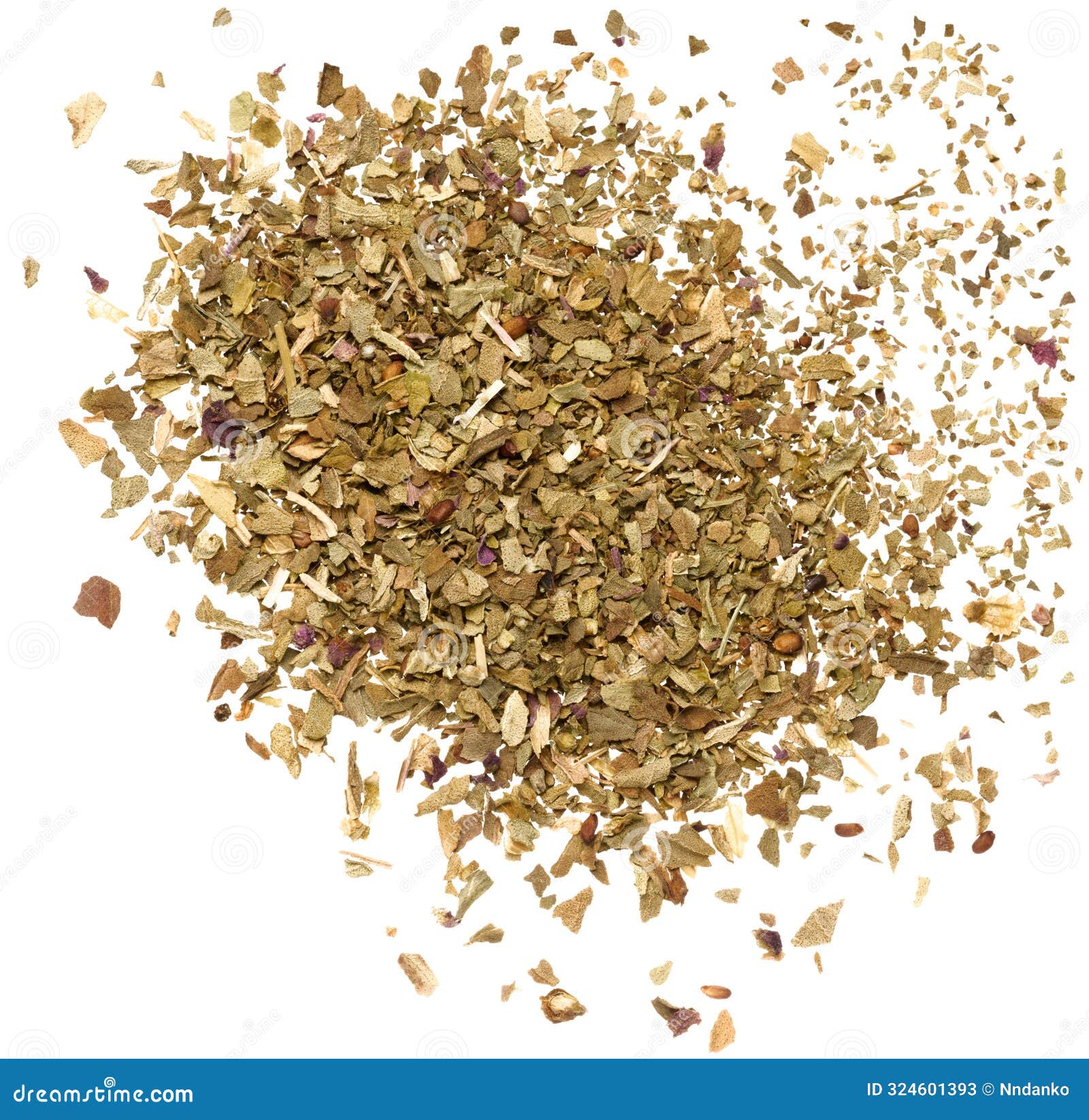 Crushed Dry Basil Leaves on Isolated Background Stock Image - Image of ...