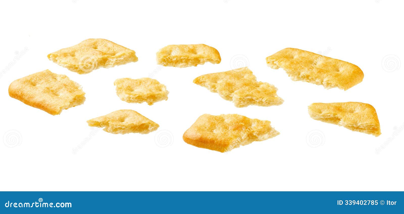 Broken Cheese Crackers Isolated on White Background Stock Image - Image ...