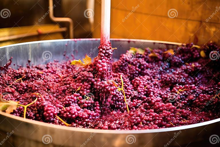 Crushed Grape Must in a Traditional Winemaking Vat Stock Image - Image ...