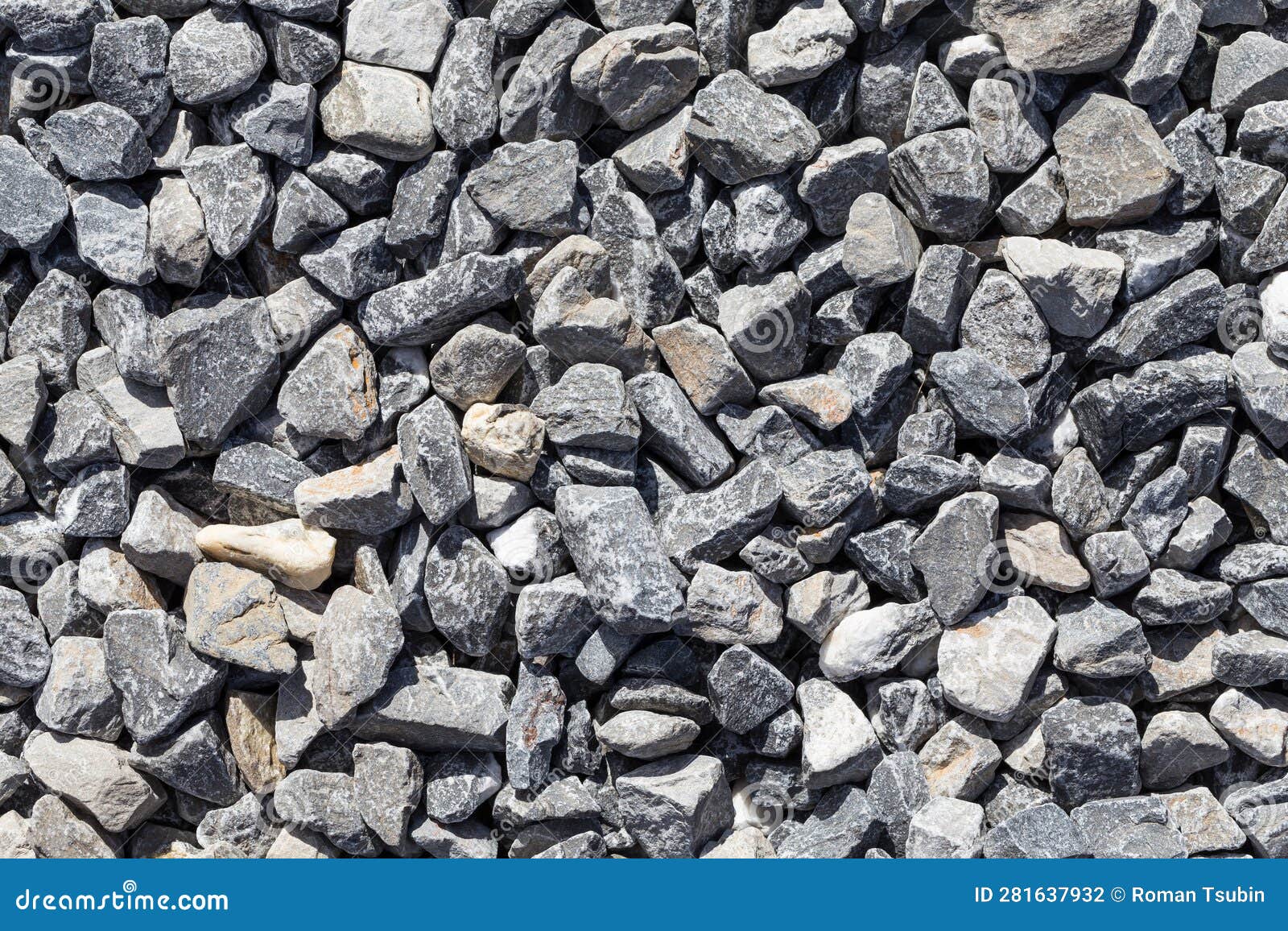 Crushed grey stones stock photo. Image of outdoors, stone - 281637932