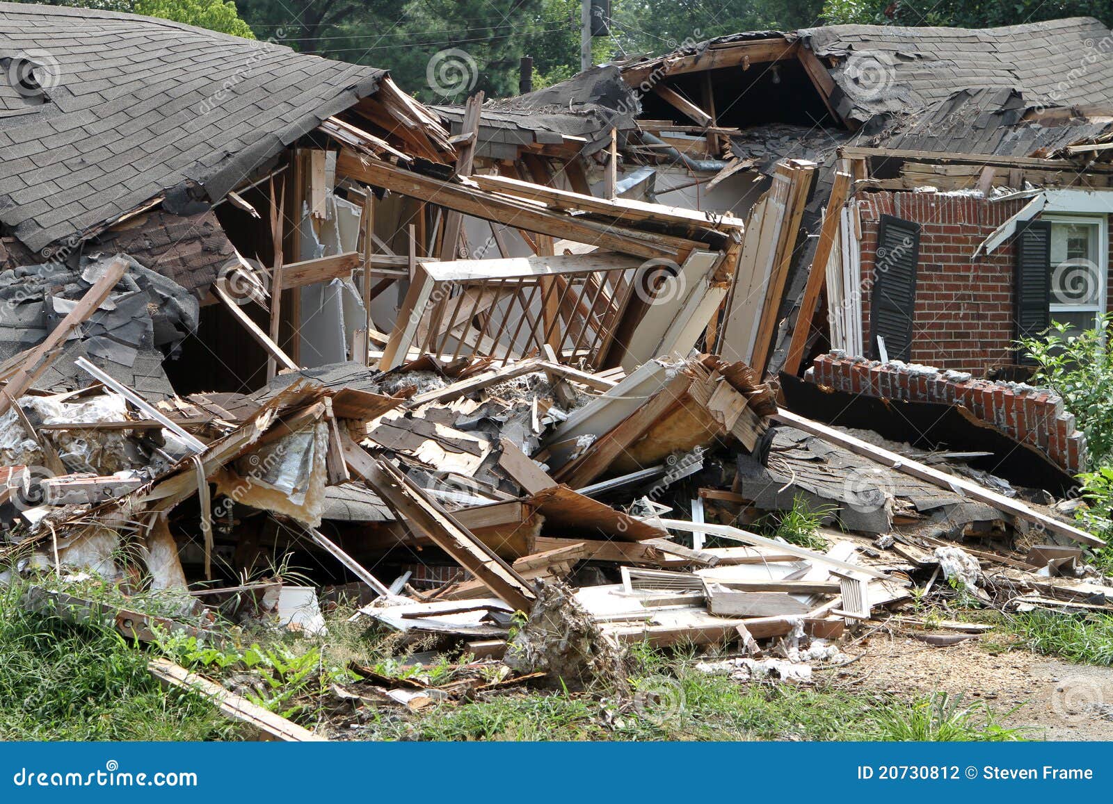 Crushed Home stock photo. Image of mess, wood, disaster - 20730812