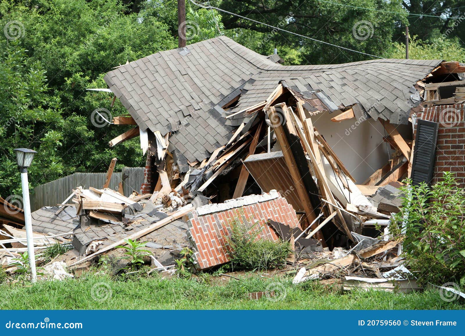 Crushed House stock photo. Image of home, pieces, brick - 20759560